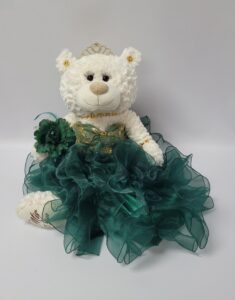 kinnex collections since 1997 20" quince anos quinceanera last doll teddy bear with dress (centerpiece) ~ arc16831-33r (emerald green)