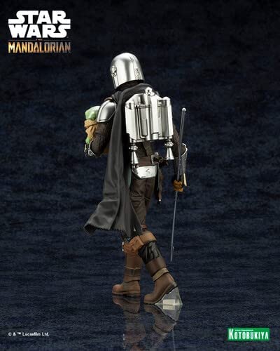 Kotobukiya Star Wars: The Mandalorian & Grogu with Beskar Staff ARTFX+ Statue, Multicolor