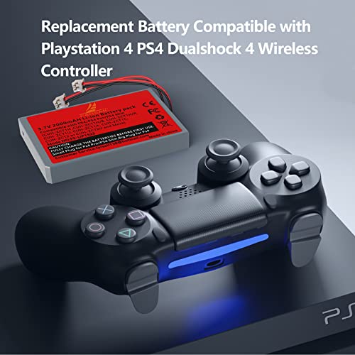 FARSAIL Rechargeable Batteries for PS4 Controller, 2-Pack 2000mAh LIP1522 PS4 Battery Replacement with Big and Small Plug for PlayStation 4 PS4 Dualshock 4 Wireless Controller