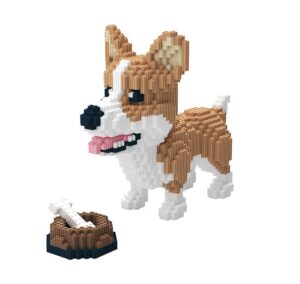 bdydt animal corgi dog and food micro building blocks set（1860pcs） gift for adults and kids