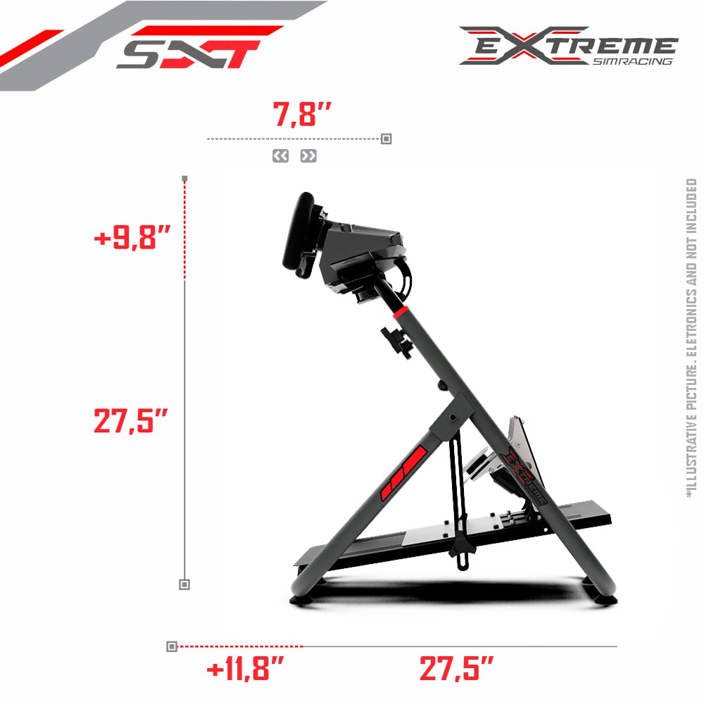 Extreme Sim Racing Wheel Stand Cockpit SXT V2 Racing Simulator - Racing Wheel Stand For Logitech G25, G27, G29, G920, Thrustmaster And Fanatec - Wheel Locks Included - Nardo Gray