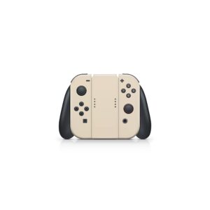 Tacky Design Classic Pastel Solid Color Skin Compatible with Nintendo Switch Skin Wrap Cover, Brown, Cream, and Beige Skin for Nintendo Switch Stickers, Premium Vinyl 3M Full Wrap Decal (Beige)