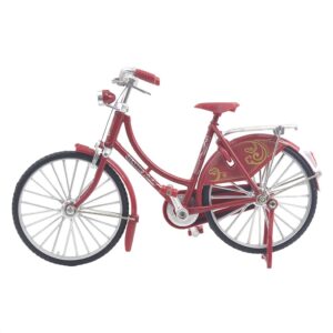 ailejia vintage metal bicycle ornaments desktop mini retro style alloy classical bike toy figurines bike home decoration for children toys gifts (ladies bike red)