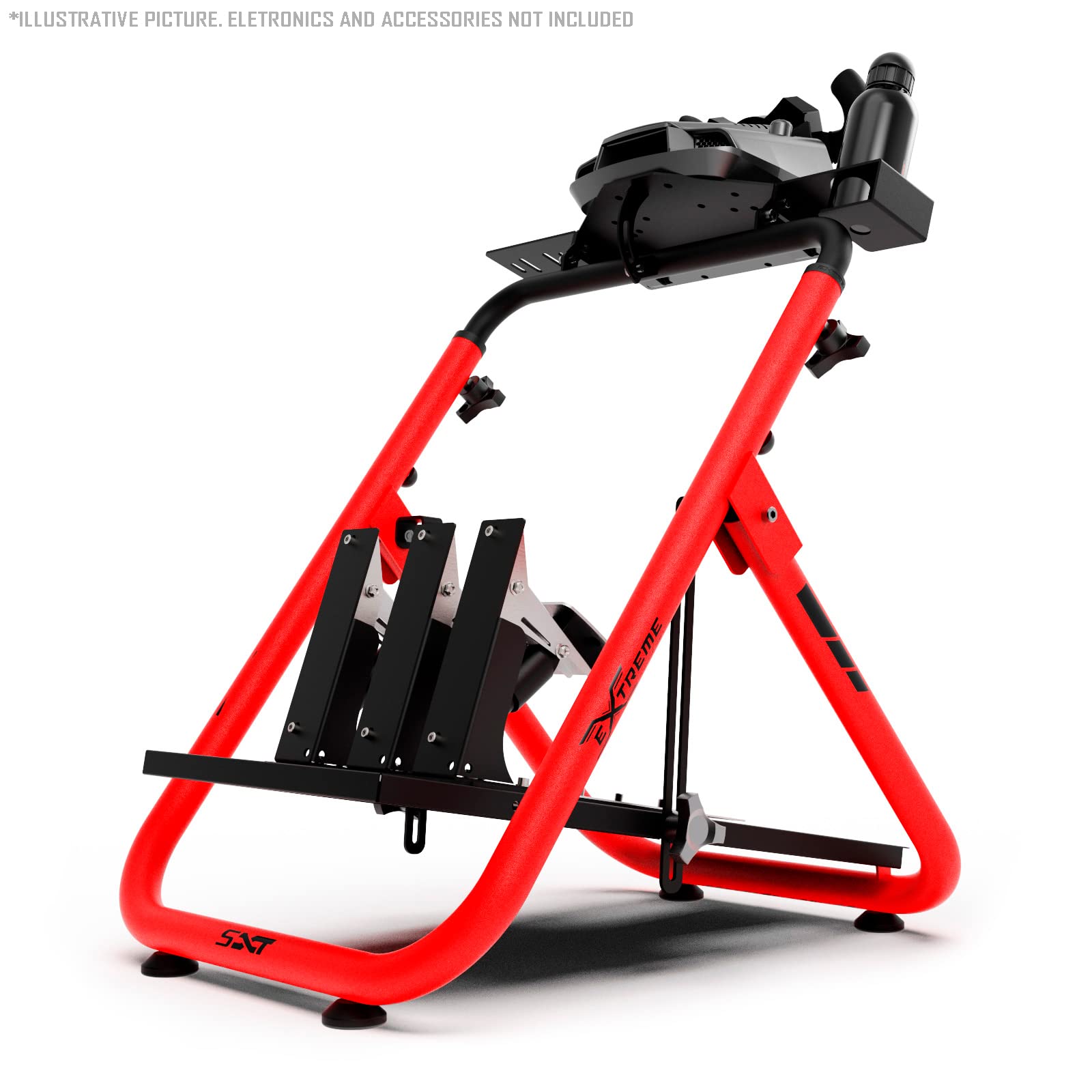 Extreme Sim Racing Wheel Stand Cockpit SXT V2 Racing Simulator - Racing Wheel Stand RED Edition For Logitech G25, G27, G29, G920, G923, Thrustmaster And Fanatec - WHEEL LOCKS INCLUDED