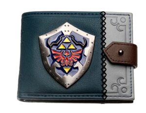 yzohu legend of zelda snap close metal logo bi-fold wallet