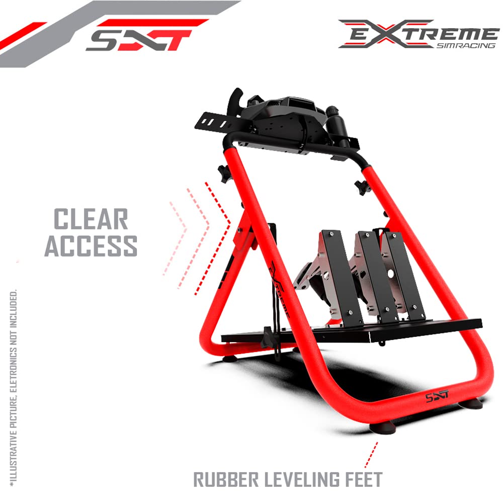 Extreme Sim Racing Wheel Stand Cockpit SXT V2 Racing Simulator - Racing Wheel Stand RED Edition For Logitech G25, G27, G29, G920, G923, Thrustmaster And Fanatec - WHEEL LOCKS INCLUDED