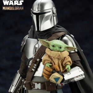 Kotobukiya Star Wars: The Mandalorian & Grogu with Beskar Staff ARTFX+ Statue, Multicolor