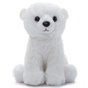 The Petting Zoo Polar Bear Stuffed Animal Plushie, Gifts for Kids, Wild Onez Babiez Zoo Animals, Polar Bear Plush Toy 6 inches