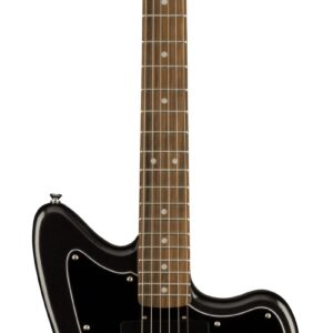 Fender Squier Affinity Jazzmaster - Metallic Black Bundle with Frontman 10G Amplifier, Instrument Cable, Gig Bag, Tuner, Strap, Picks, and Austin Bazaar Instructional DVD