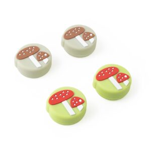 Ocanblu - Cute Mushroom Thumb Grip Caps, Compatible with Nintendo Switch/Switch OLED/Switch Lite, Soft Silicone Joystick Caps, 4PCS (Brown&Red)