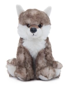 the petting zoo timber wolf stuffed animal plushie, gifts for kids, wild onez babiez wildlife animals, wolf plush toy 6 inches