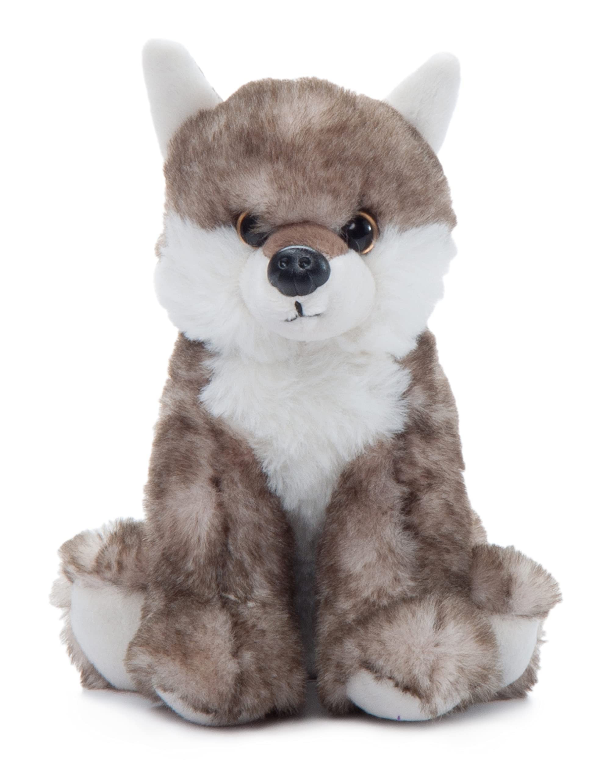 The Petting Zoo Timber Wolf Stuffed Animal Plushie, Gifts for Kids, Wild Onez Babiez Wildlife Animals, Wolf Plush Toy 6 inches