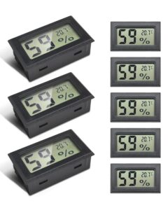 8pcs mini lcd digital thermo-hygrometer thermometer, diymore humidity temperature tester embedded mini hygrometer indoor room with batteries(only ℃ display)