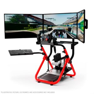 Extreme Sim Racing Wheel Stand Cockpit SXT V2 Racing Simulator - Racing Wheel Stand RED Edition For Logitech G25, G27, G29, G920, G923, Thrustmaster And Fanatec - WHEEL LOCKS INCLUDED