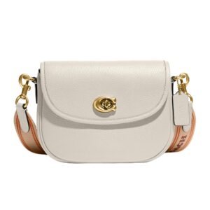 coach willow saddle bag, chalk