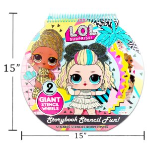 LOL Doll Stencil Activity Book - LOL Doll Arts and Crafts Bundle with Giant Activity Book Including Stickers, Stencils, lol doll stickers