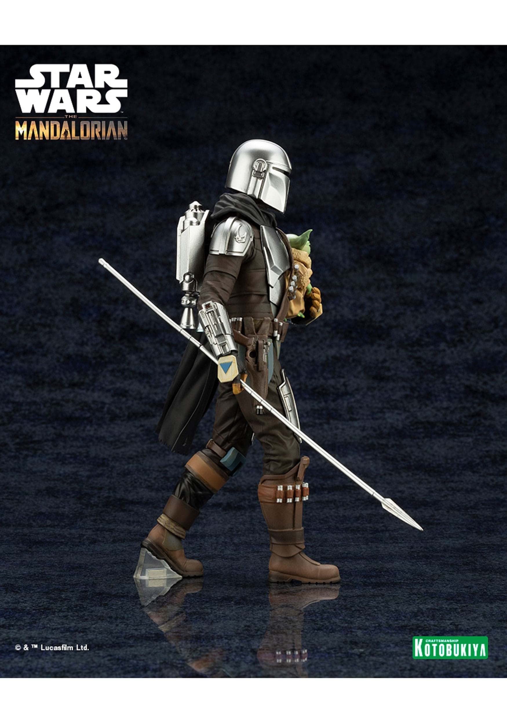 Kotobukiya Star Wars: The Mandalorian & Grogu with Beskar Staff ARTFX+ Statue, Multicolor