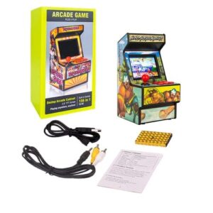 mini arcade game, 156 classic handheld games, portable for kids & adults, 2.8" eye-protected colorful screen & rechargeable battery, tv output (type e)