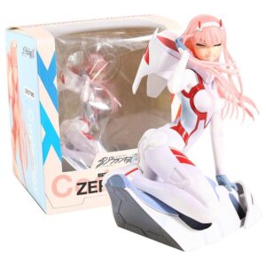 zero two darling in the franxx code 002 pvc anime statue model (color: white) in display box