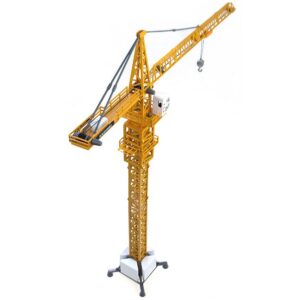 KAIKEA 1/50 Scale Metal Diecast Tower Crane Metal Construction Vehicles Model Toy, Cab 360 ° Rotated, for Kids and Adults