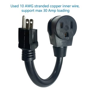 Welding 15A to 50A Adapter Cord 5-15 Male Plug to Welding 6-50 Female Receptacle， 12inch