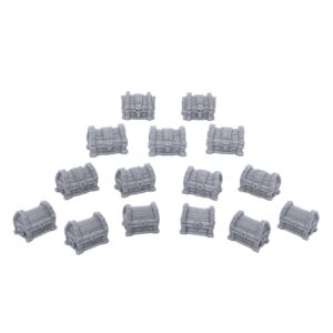 endertoys epic chests by makers anvil, 3d printed tabletop rpg scenery and wargame terrain for 28mm miniatures