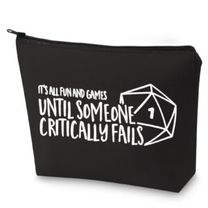 g2tup funny dm gift dice bag it’s fun and games until someone critically falls rpg master gaming bag (dd dice bag black)