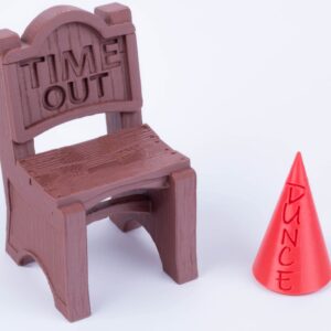 Chair of Shame with a Dunce Cap, Time Out Chair, Dice Jail for Poorly Rolling Dice, 3D Vikings (3 Pack)