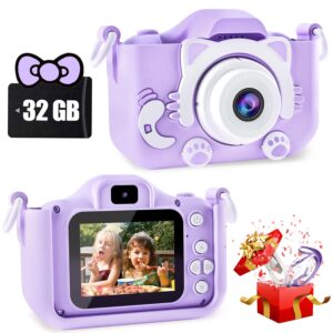 cimelr kids camera toys for 3 4 5 6 7 8 9 10 11 12 years old boys/girls, kids digital camera for toddler with video, birthday festival for kids, selfie camera for kids, 32gb tf card