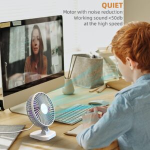 Koonie USB Small Desk Fan with Strong Airflow, 4 Inch Mini Personal Quiet Fan, 3 Speeds, 40° Head Adjustment for Desktop Office,Table