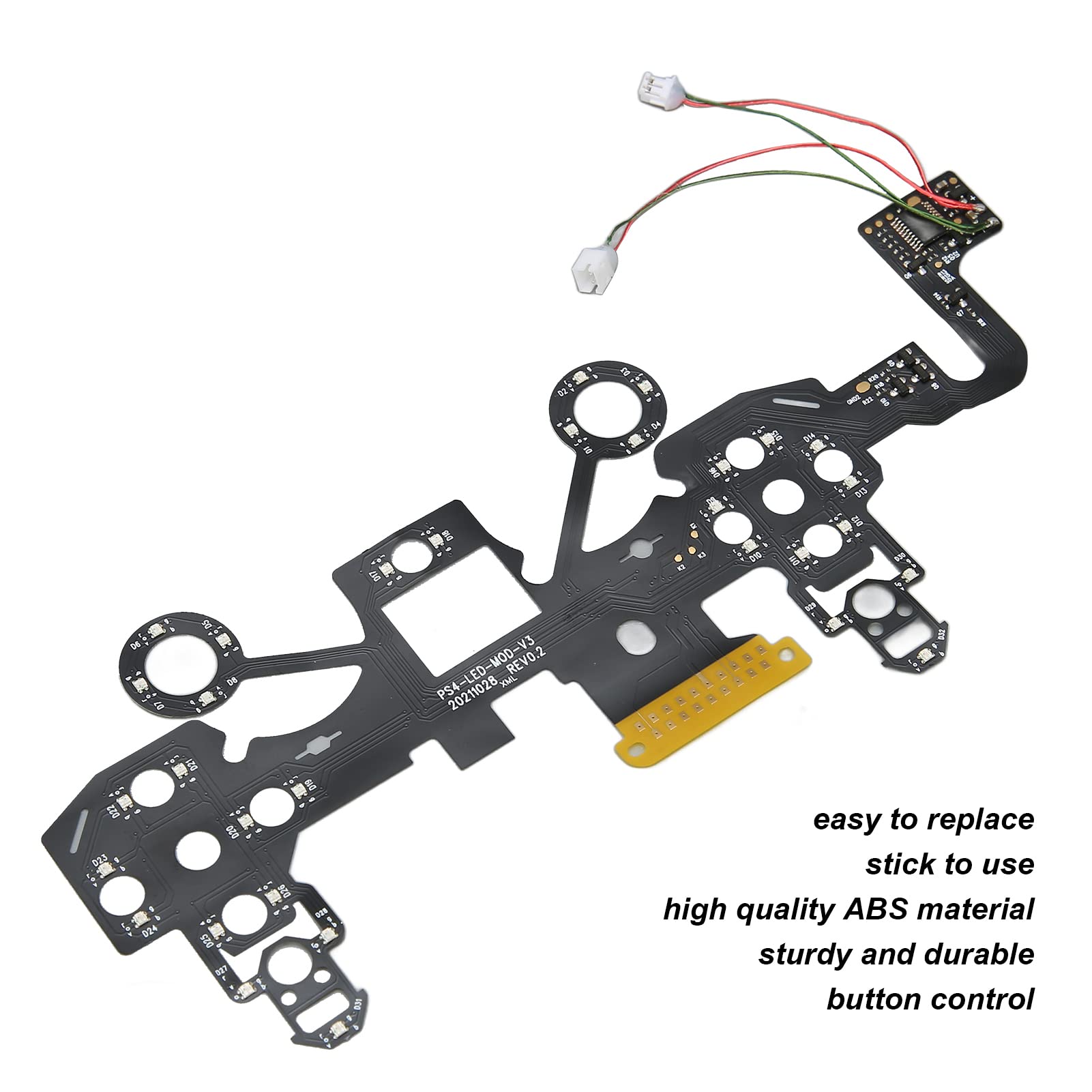 Controller Parts for Ps4, Luminated Led Kit 8 Colors 19 Modes Diy Replacement Controller Screwdriver Repair Kit for Ps4 Controller