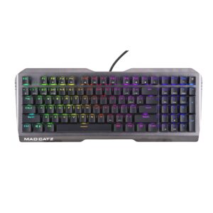 mad catz s.t.r.i.k.e. 13 compact premium mechanical wired gaming keyboard with aluminum frame cherry mx red switches and rgb lighting