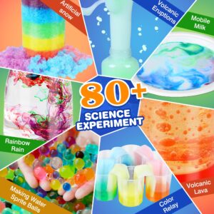 Science Kit for Kids,80 Science Lab Experiments,Scientist Costume Role Play STEM Educational Learning Scientific Tools,Birthday Gifts and Toys for 8 Years Old Boys Girls Kids