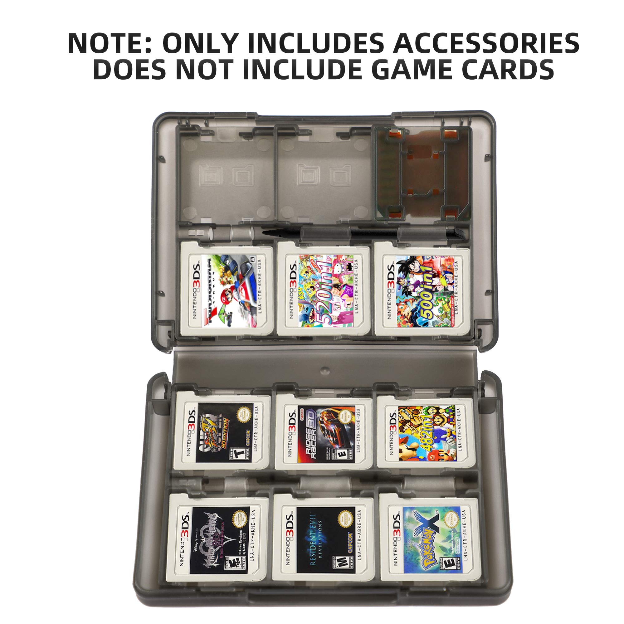 Xahpower 3DS Charger Bundle, 1 Pack 3DS Game Holder Card Case and 4 Pack Stylus Pen for Nintendo 3DS