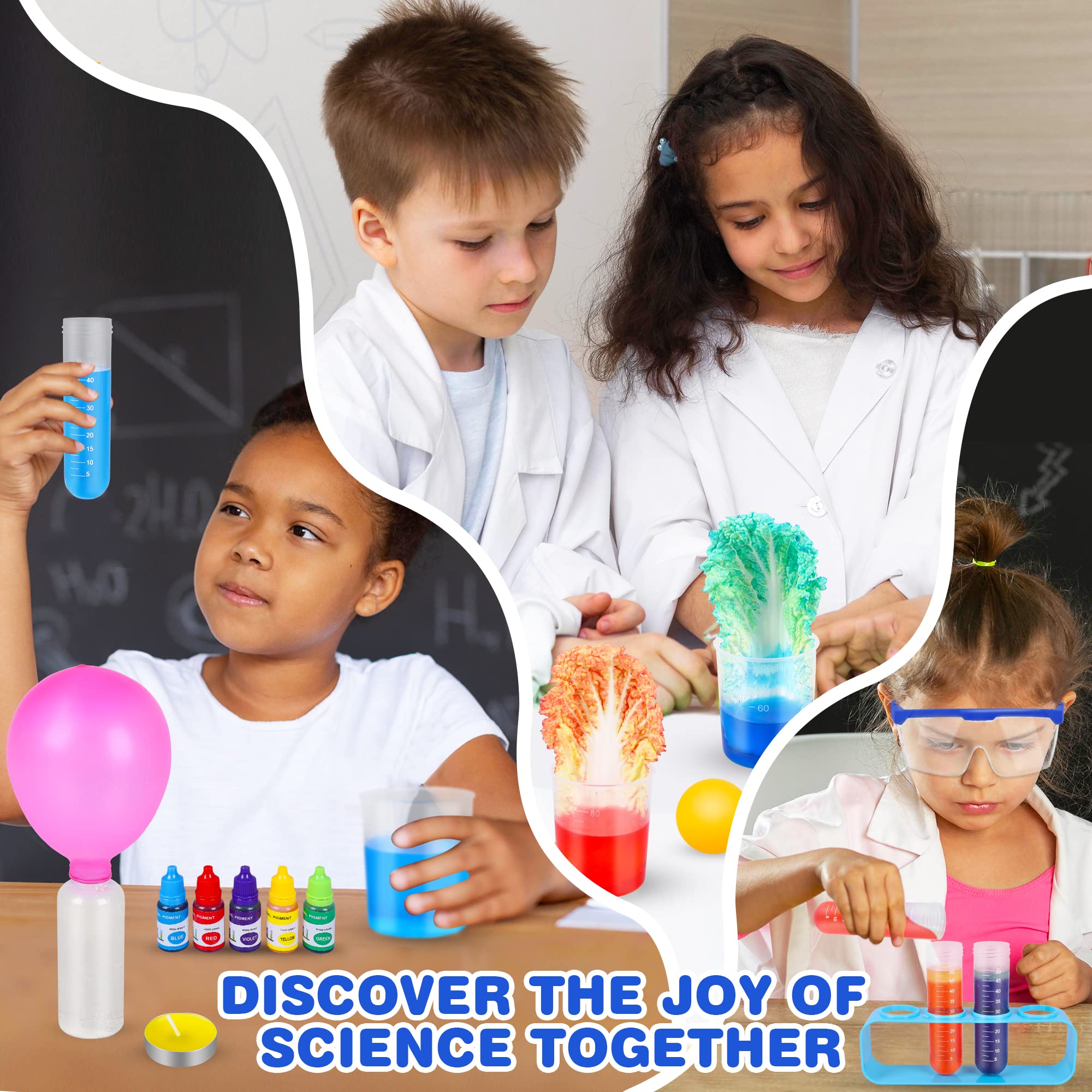 Science Kit for Kids,80 Science Lab Experiments,Scientist Costume Role Play STEM Educational Learning Scientific Tools,Birthday Gifts and Toys for 8 Years Old Boys Girls Kids