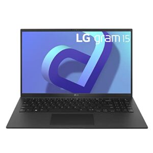 lg gram (2022) 15z90q ultra lightweight laptop, 15" (1920 x 1080) ips display, intel 12th gen i7 1260p processor, 32gb lpddr5, 1tb nvme ssd, fhd webcam, wifi 6e, thunderbolt 4, windows 11, black