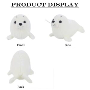 Seal Plush Stuffed Animal White Cute Toy Pillow Kawaii Doll for Kids, 11.8 inch