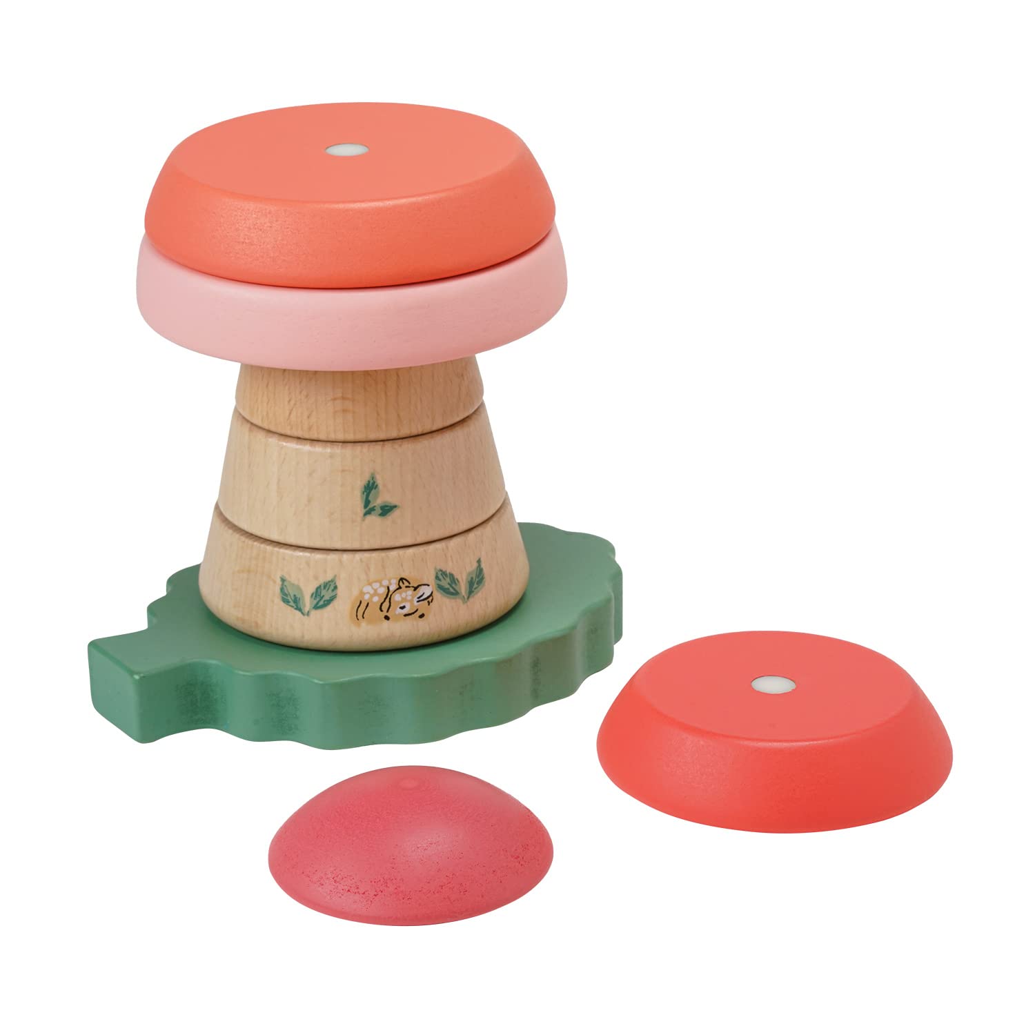 Manhattan Toy Folklore Fun-gi Magnetic Wooden Toadstool Shaped Stacking Toy for Babies 12 Months and Up