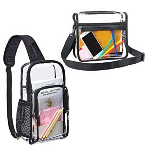 edraco clear stadium approved bag, clear sling bag with clear crossbody purse, for stadium, work or concert