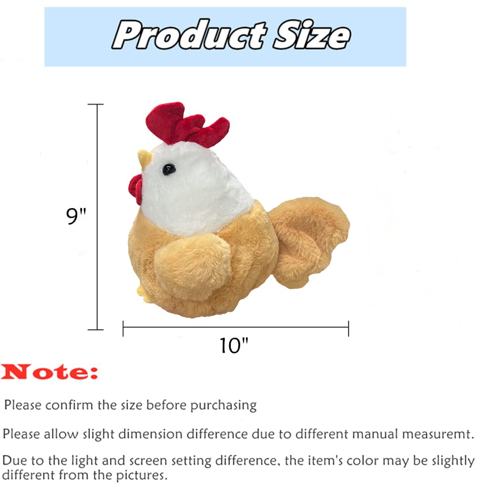 AUCOOMA Chicken Stuffed Animal Plush, Cute Stuffed Chicken Plushie Toy Gifts for Kids 9"