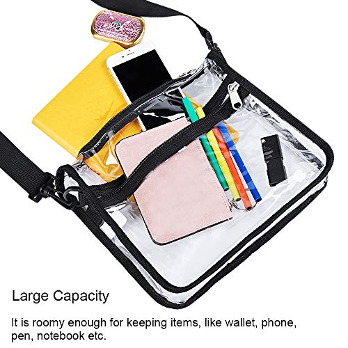 Edraco Clear Stadium Approved Bag, Clear Sling Bag with Clear Crossbody Purse, for Stadium, Work or Concert