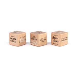 demdaco date night conversation starter woodgrain 2 inch wood activity dice set