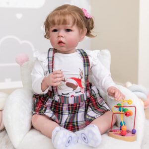 Reborn Baby Dolls 28 Inch Girl Realistic Silicone Vinyl Newborn Baby Dolls Lifelike Baby Dolls with Clothes & Toy Accessories for Age3+