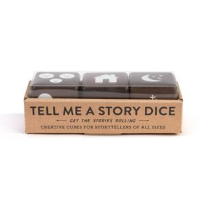 Demdaco Tell Me A Story Conversation Dice Woodgrain 2 inch Wood Travel Game Set