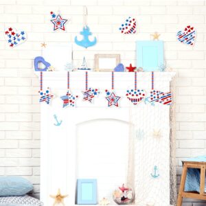 Junkin 20 Pcs Suncatcher Kit Independence Day Craft Kit 4th of July Suncatcher Kit Tissue Paper Patriotic Star Suncatcher Craft Window Art Kit with 18 Tissue Paper for DIY Patriotic Star Party Favor