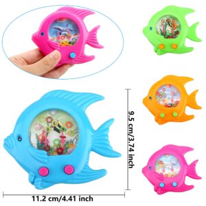 Cotiny 16 Pieces Fish Ring Toss Games Handheld Water Fish Colorful Arcade Retro Pocket Toys for Kids Retro Game Party Favors Game Prizes Travel Pastime