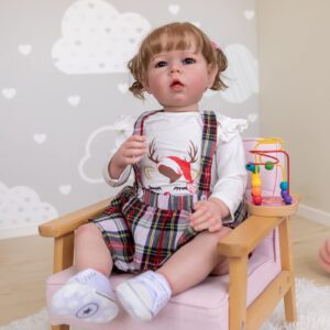 Reborn Baby Dolls 28 Inch Girl Realistic Silicone Vinyl Newborn Baby Dolls Lifelike Baby Dolls with Clothes & Toy Accessories for Age3+