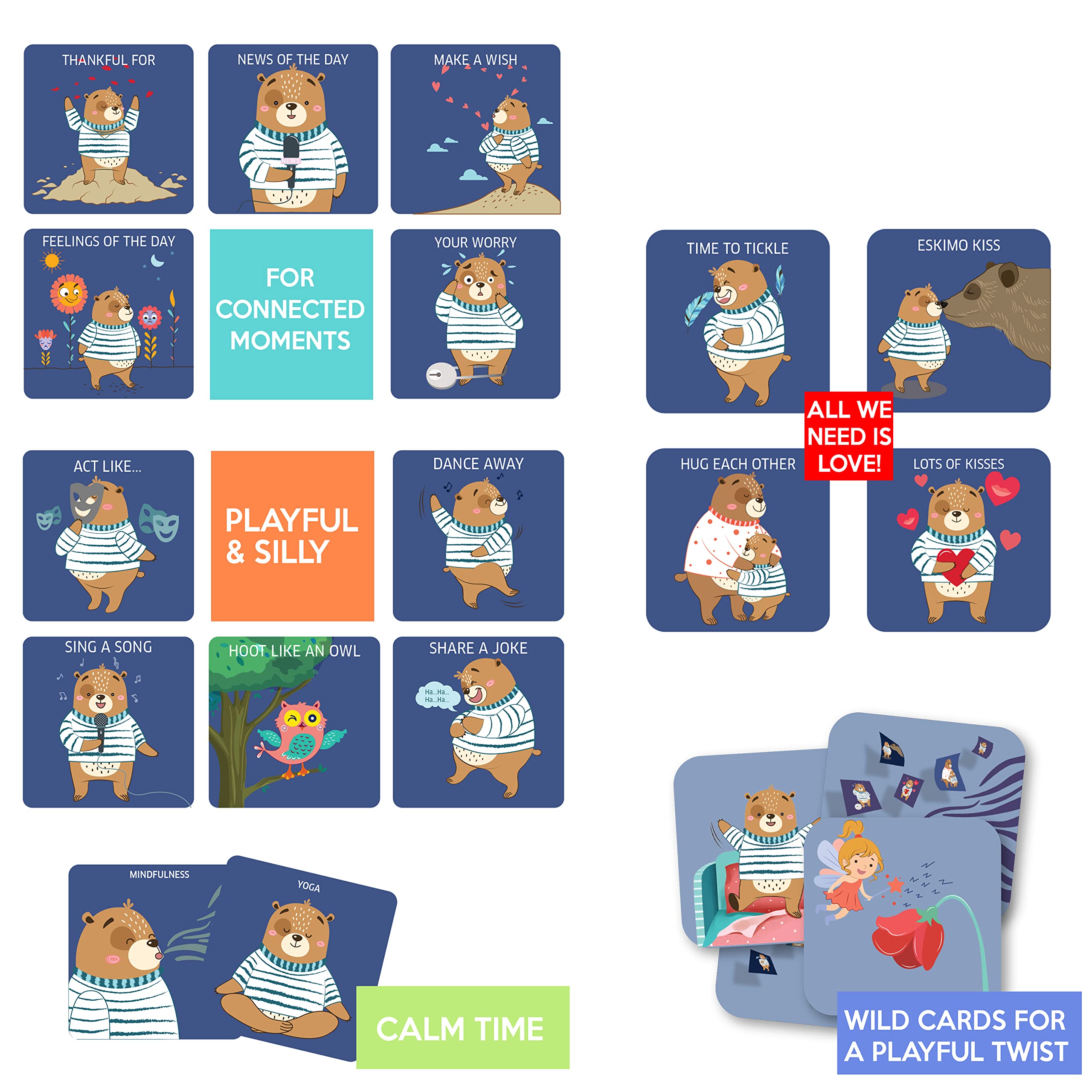 Chalk and Chuckles Bedtime Bear Game, Fun Card Game for Kids Ages 4-8, Toddlers, Preschool Children Interactive Play with Parent, Easter Gifts