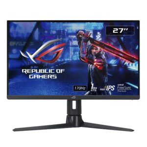 asus rog strix 27” 1080p gaming monitor (xg276q) - full hd, ips, 170hz, 1ms, extreme low motion blur, freesync premium technology, displayport, hdmi, tripod socket for webcam, displayhdr400, black