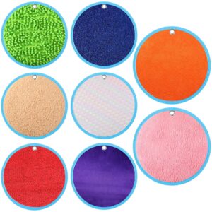 boao 8 set mini sensory mats assorted textured play mat sensory mats for texture sensory floor tiles educational tactile sensory toys for activity(round, 8.7 inch)